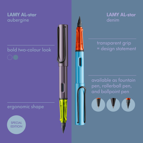 LAMY | 2025 LAMY AL star 恆星系列 單寧藍與紫灰色 aubergine & denim 限量上市